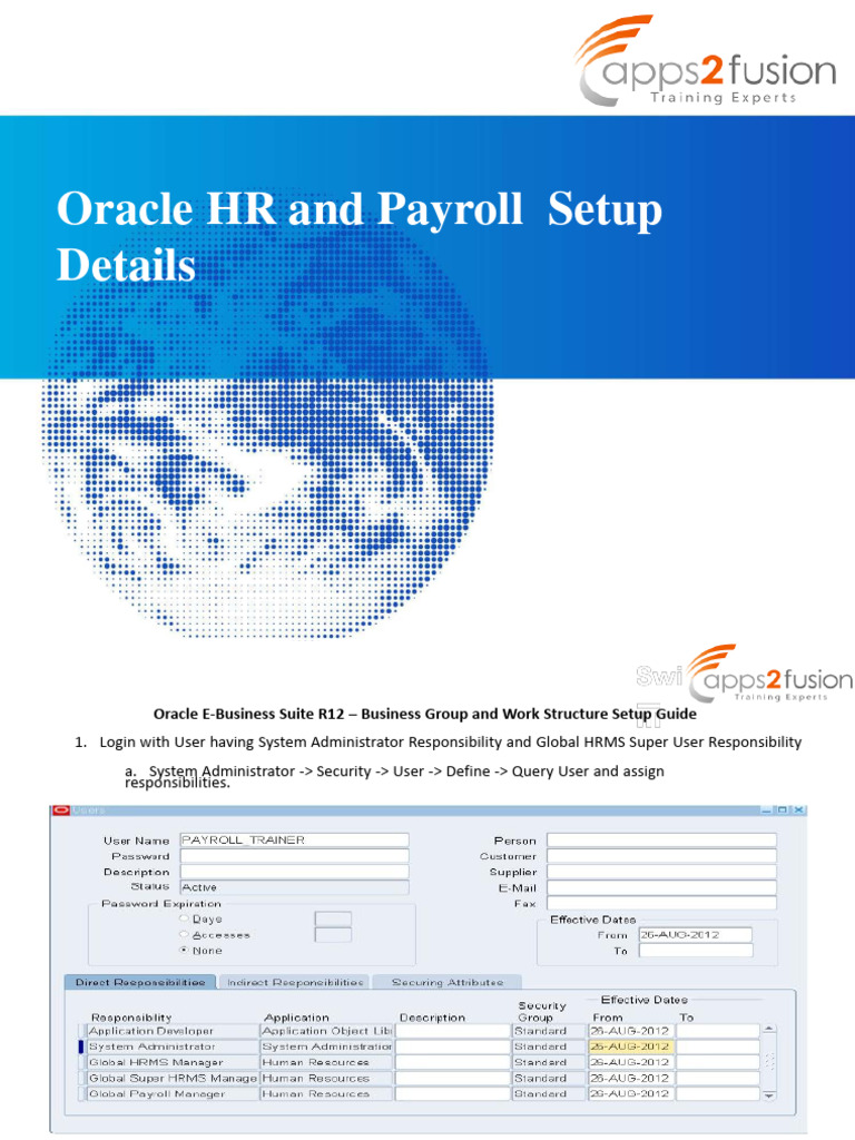 Oracle HR and Payroll Setup | PDF | Button (Computing) | Computing