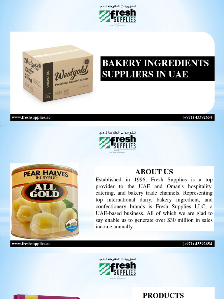 Top Bakery Ingredients Supplier UAE | PDF | Baking | Bakery