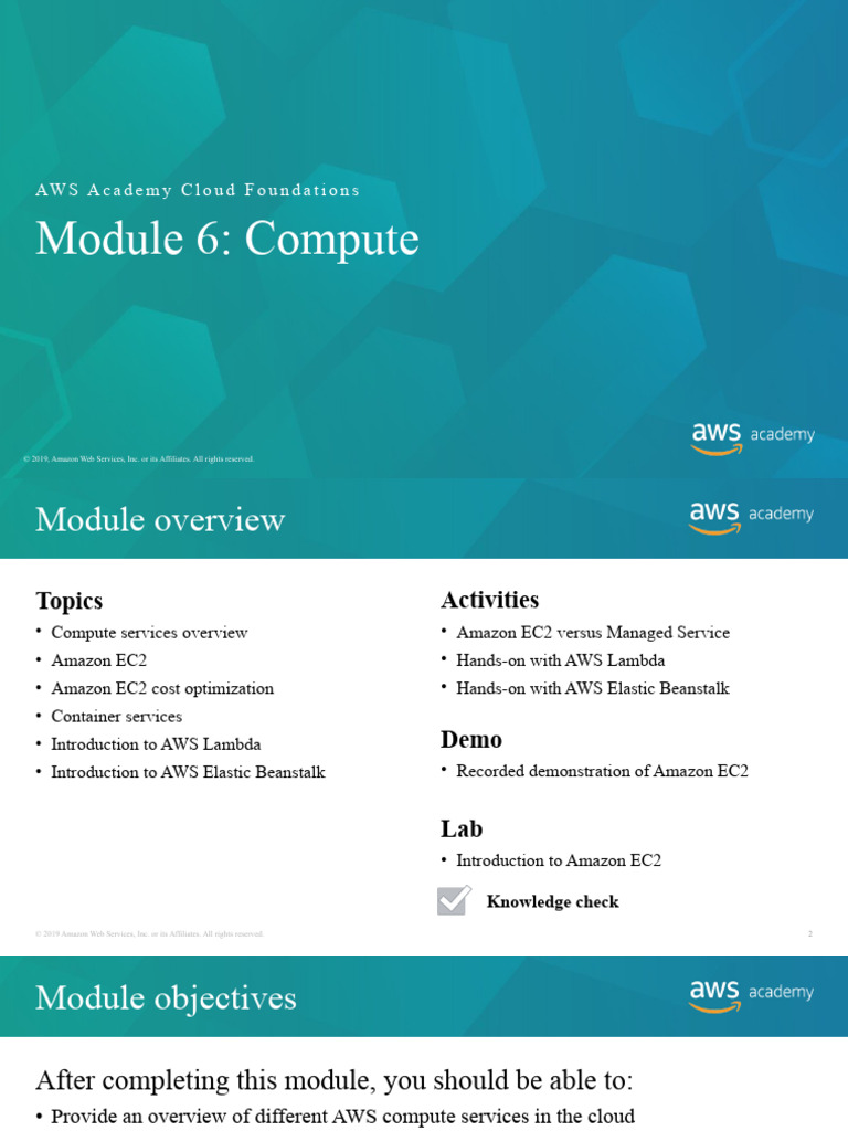 AWS - ITIS 252 - Module - (6) - Compute | PDF | Amazon Web Services | Computer Data Storage
