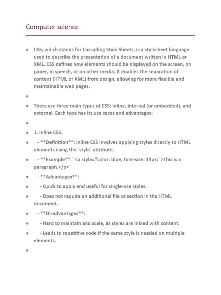 Computer Science PDF | PDF | Html | World Wide Web Consortium