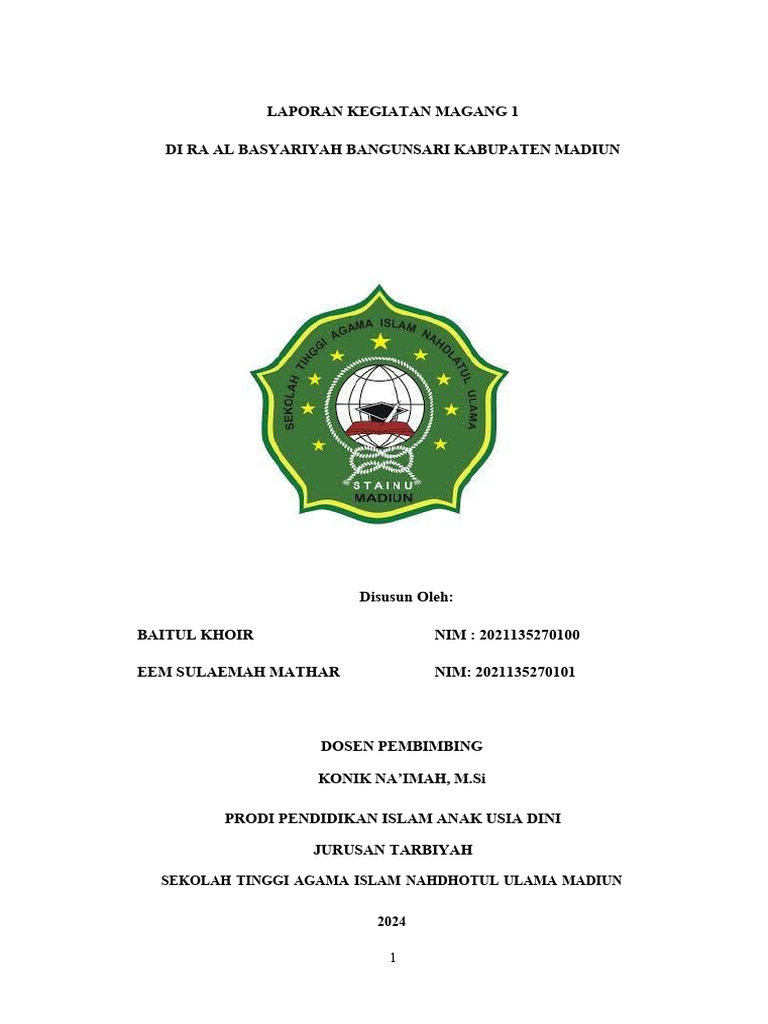 Laporan Magang 1 - Eem Sulaemah Mathar | PDF