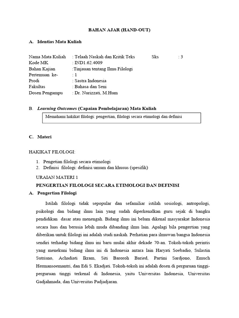 Bahan Ajar Pertemuan 1 | PDF | Sejarah