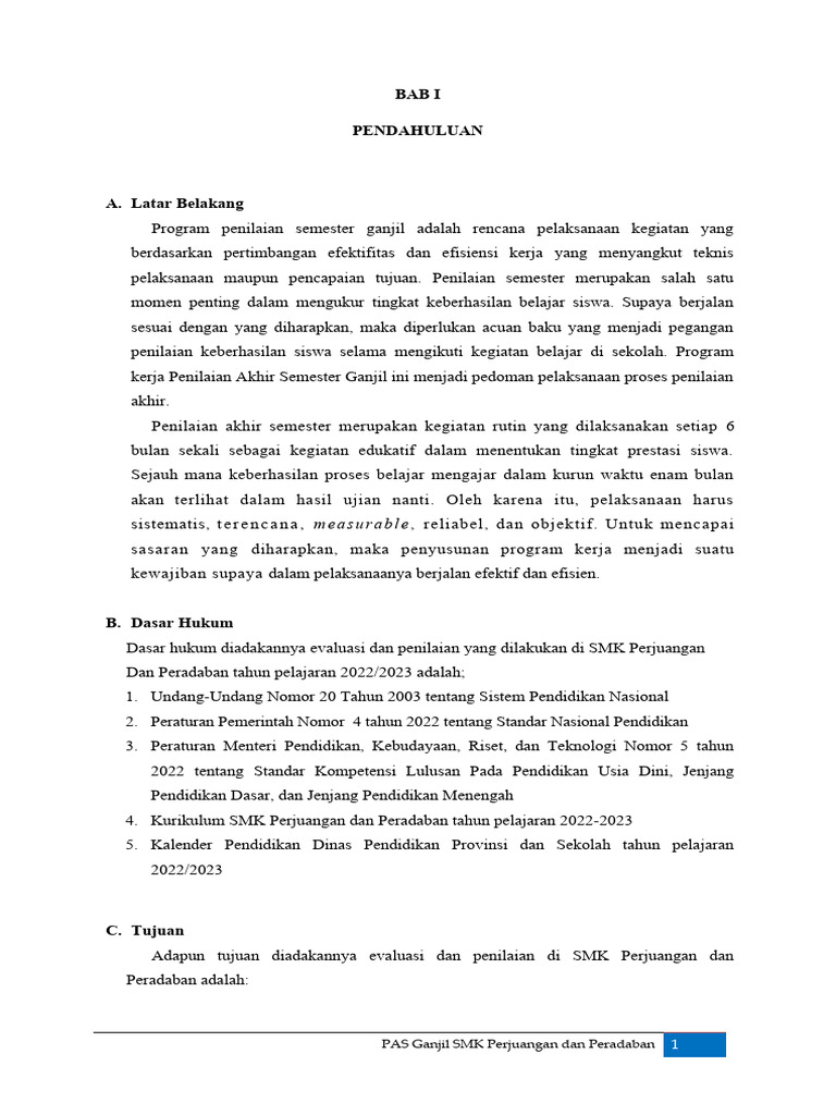 Program Pas 1 2022-2023 | PDF