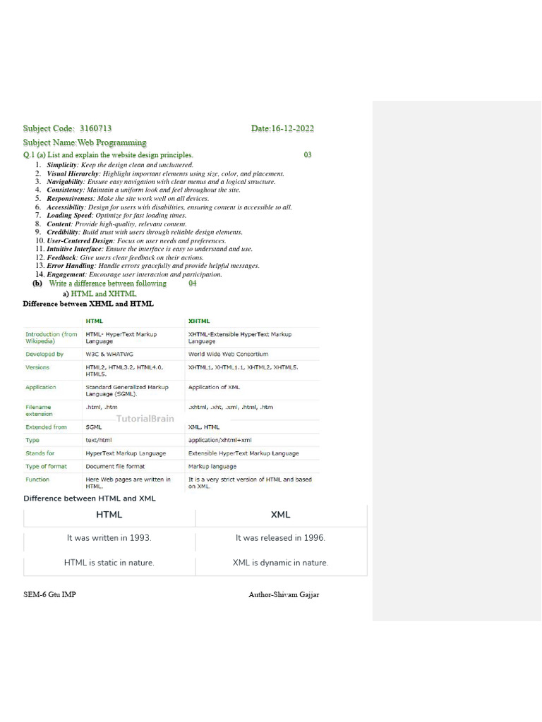 WEb Programing Pyq 5 Years | PDF | Dynamic Web Page | Html