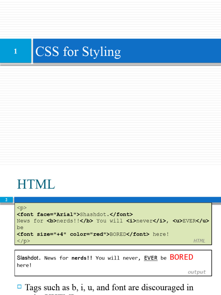 CSS For Styling | PDF | Html | Html Element