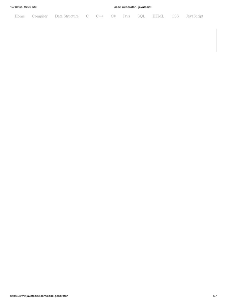 Code Generator | PDF | Computing | Information Technology