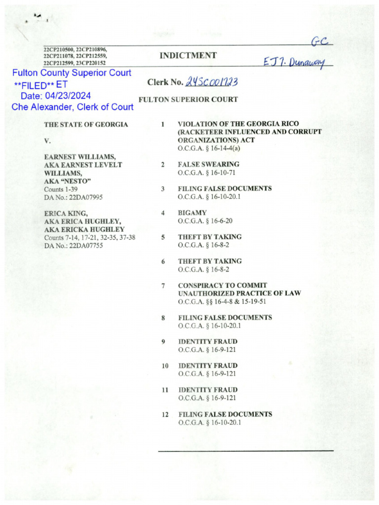 Earnest Williams RICO Indictment Details | PDF | Theft | Fraud