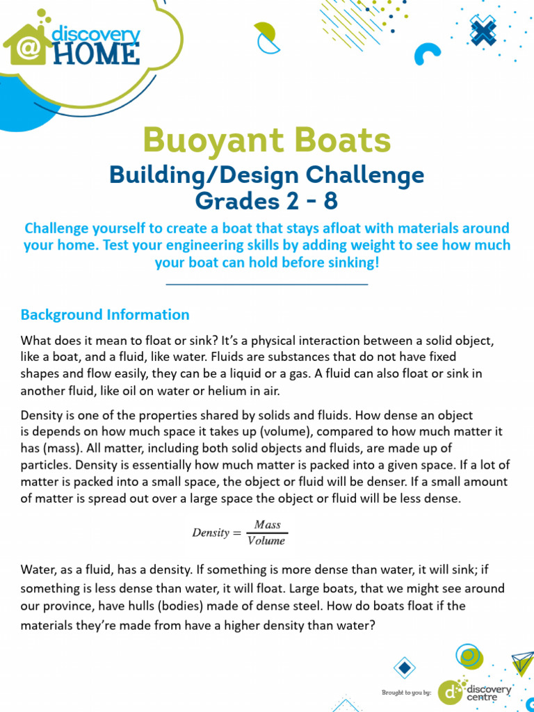 Buoyant Boats Learning Guide | PDF | Buoyancy | Density