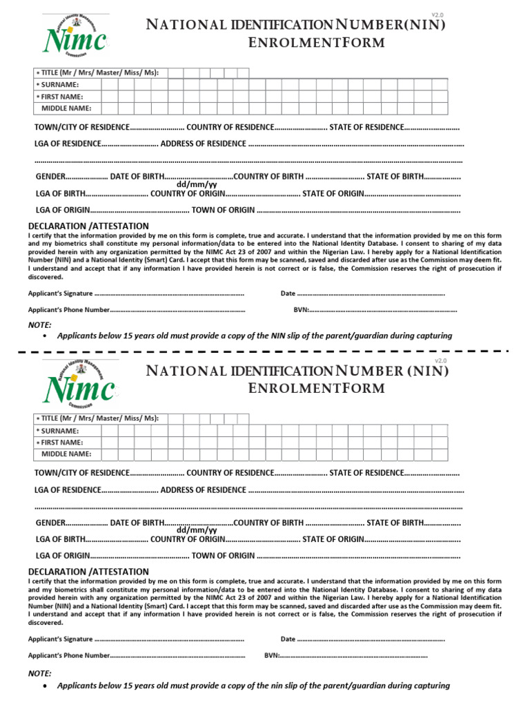 NIN Slip Template For RUBE Board | PDF | Access Control | Surveillance