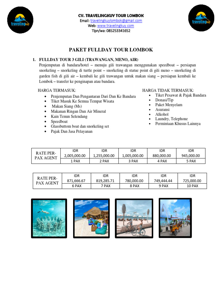 Paket Fullday Tour Lombok | PDF
