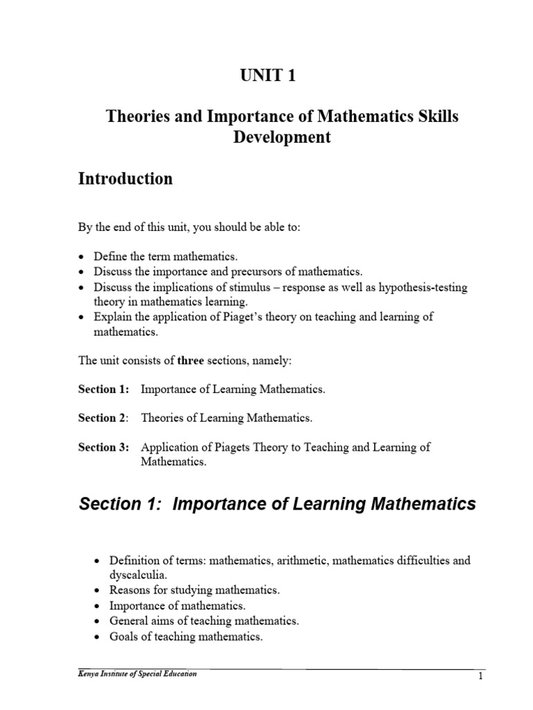 LD 030 Mathematics Difficulties | PDF | Learning | Learning Disability