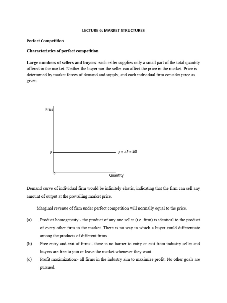 Lecture-6-Market Structures | PDF | Profit (Economics) | Perfect ...