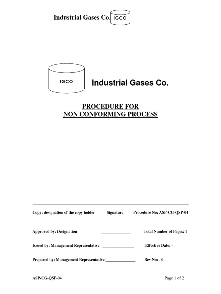 OCP-12 Procedure For Non Conforming Product L | PDF