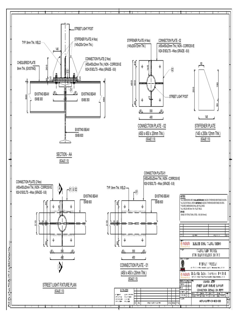 Street Light Fixture Structural Details | PDF | Steel | Welding