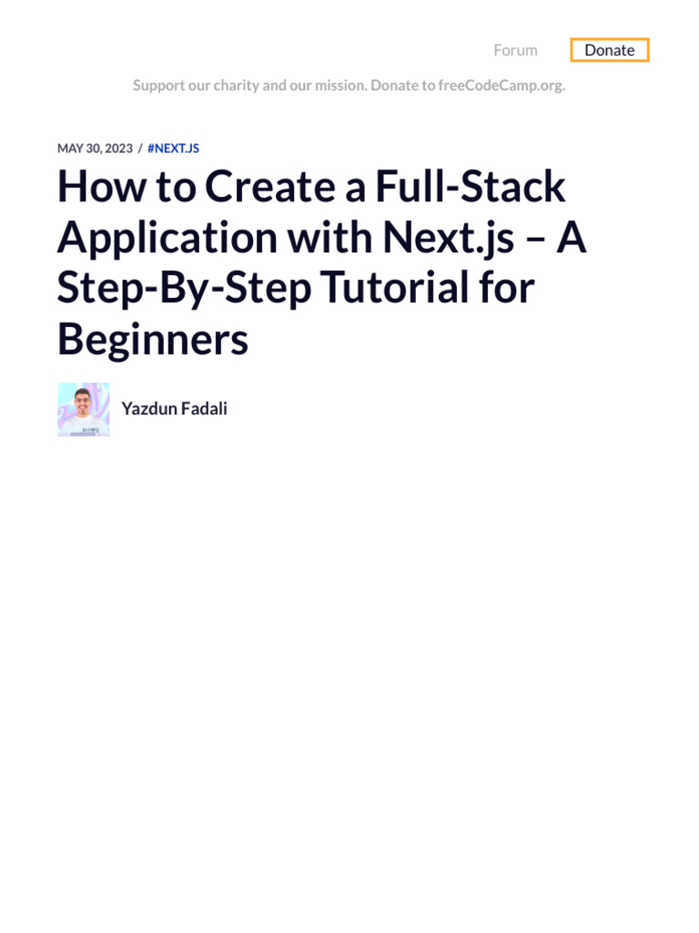 How To Create A Full-Stack Application With Next - Js - A Step-By-Step ...