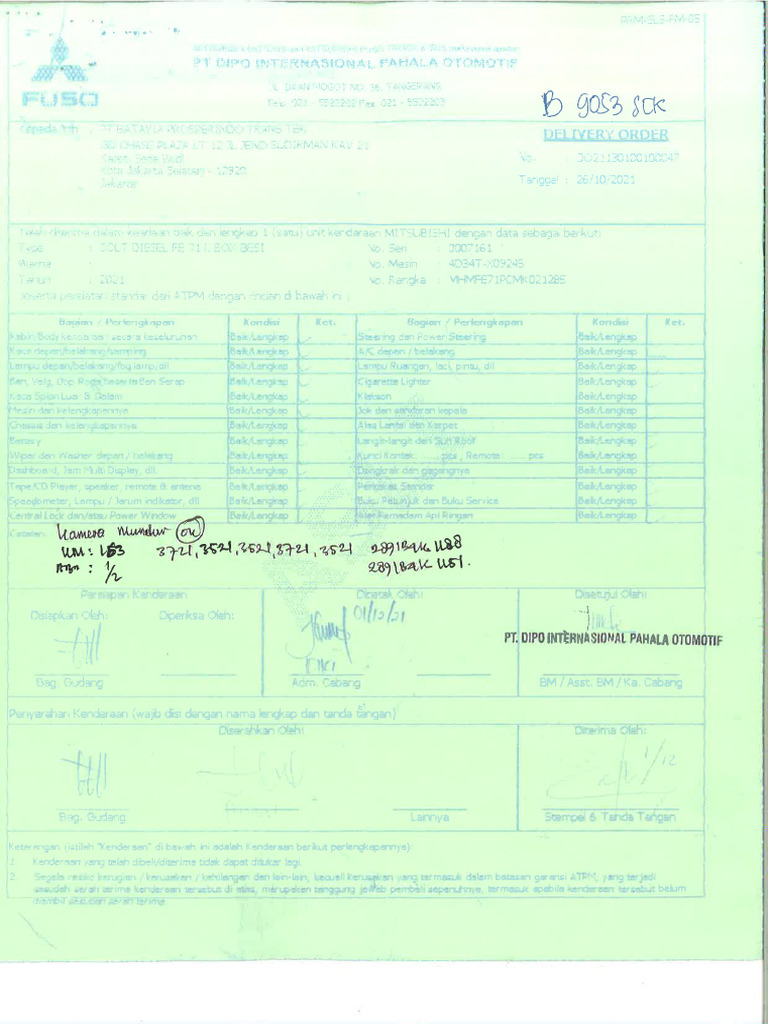 BSTK B 9053 SCK | PDF