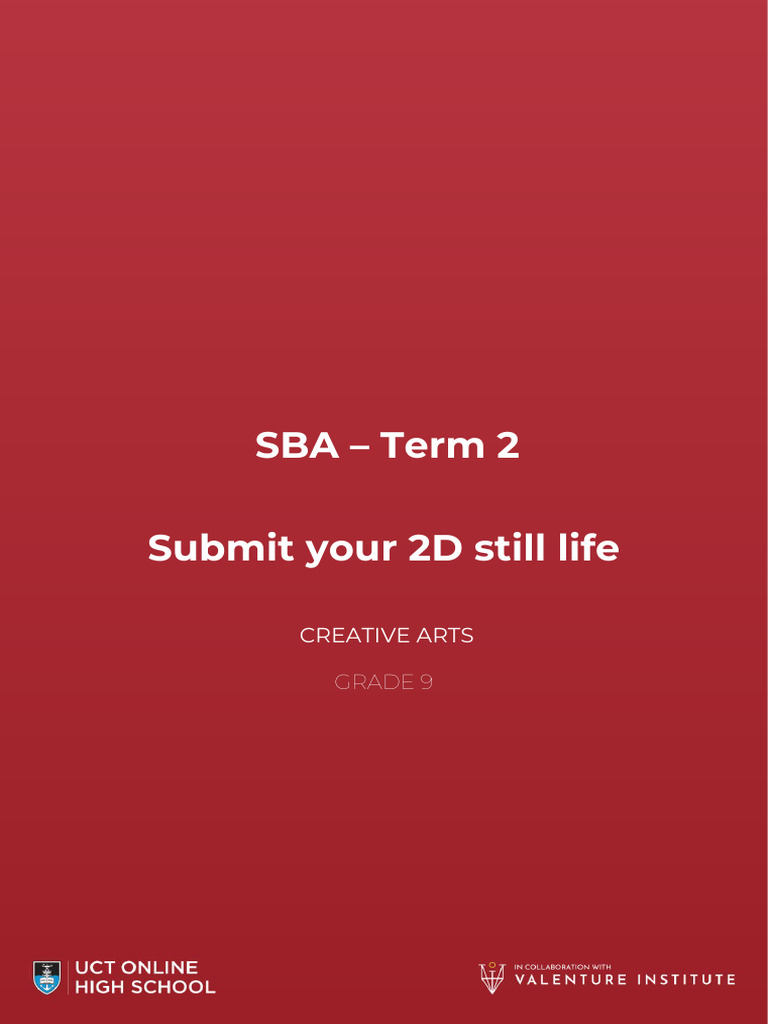 G09 - Creative Arts - Term 2 - SBA - Module 16.5 - Question Paper 1 ...