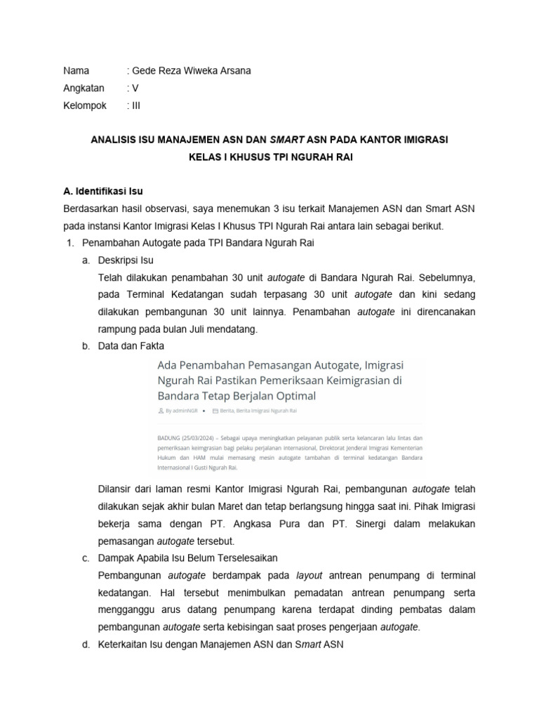 Analisis Isu Manajemen ASN Dan Smart ASN | PDF