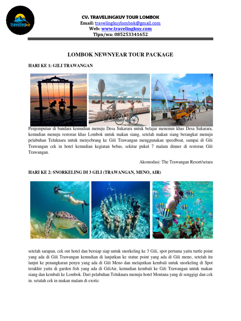 Lombok Newnyear Tour Package | PDF
