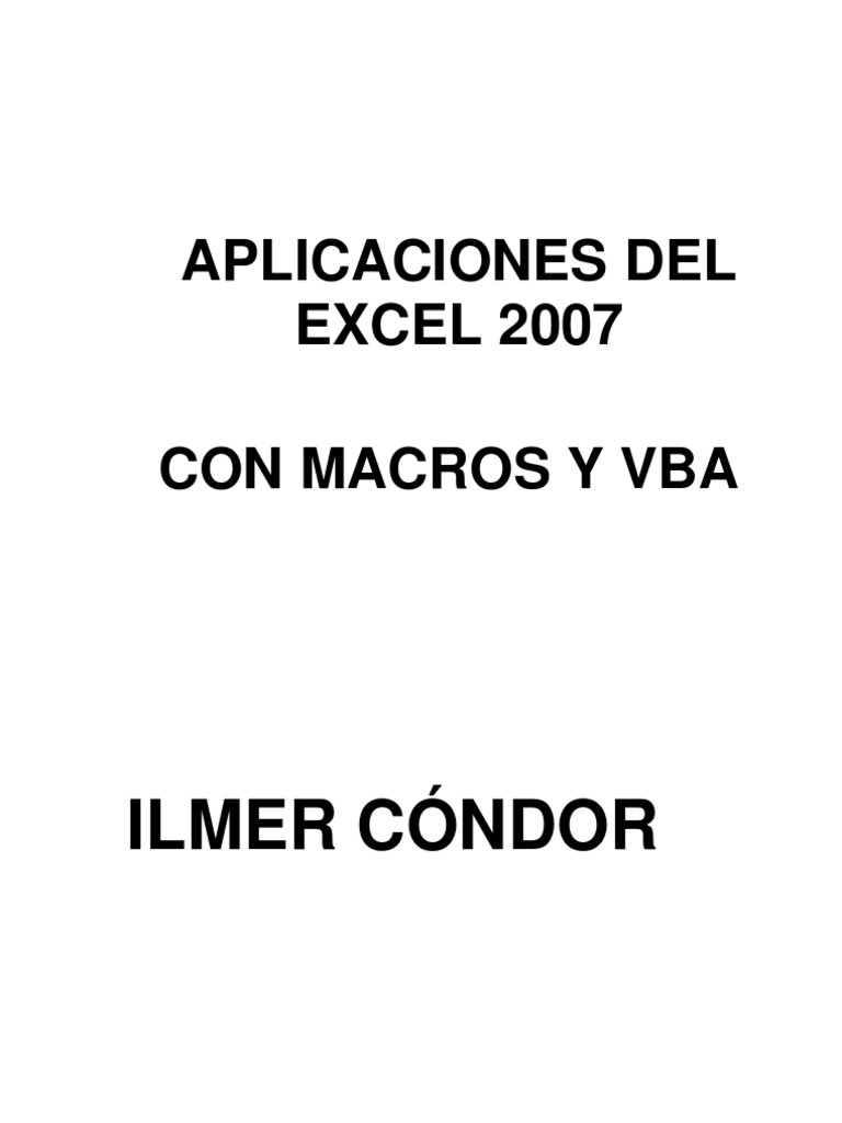 Manual de Programacion de Macros en Excel | PDF | Objeto (informática) | Macro (informática)