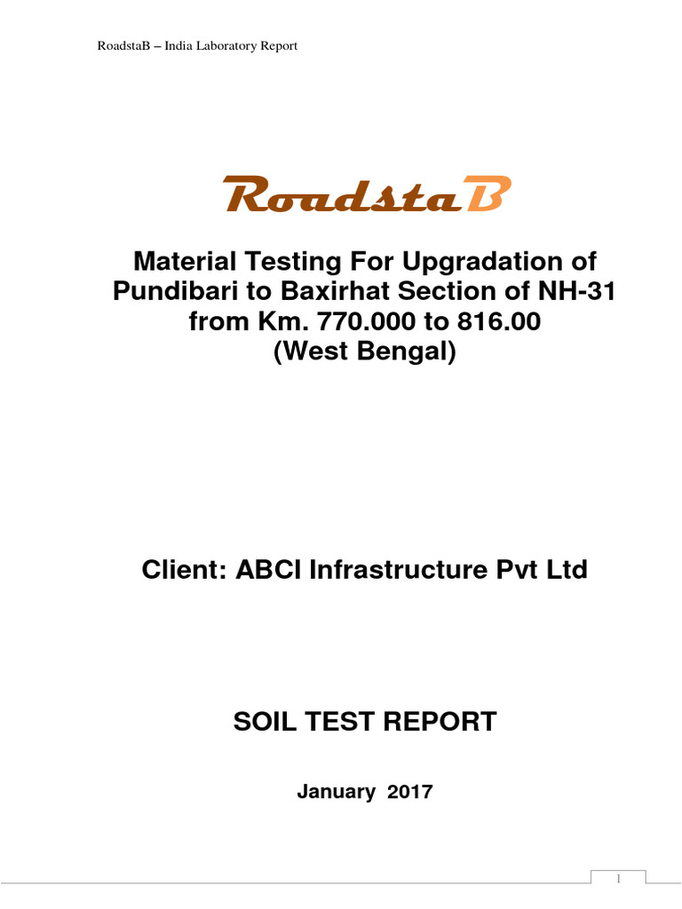 RoadstaB Laboratory Test Report For ABCI NEW | Download Free PDF ...