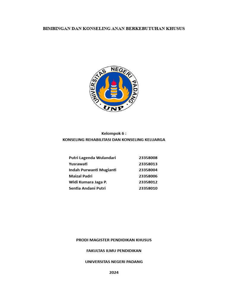Konseling Rehabilitasi dan Keluarga untuk ABK | PDF | Karier & Perkembangan