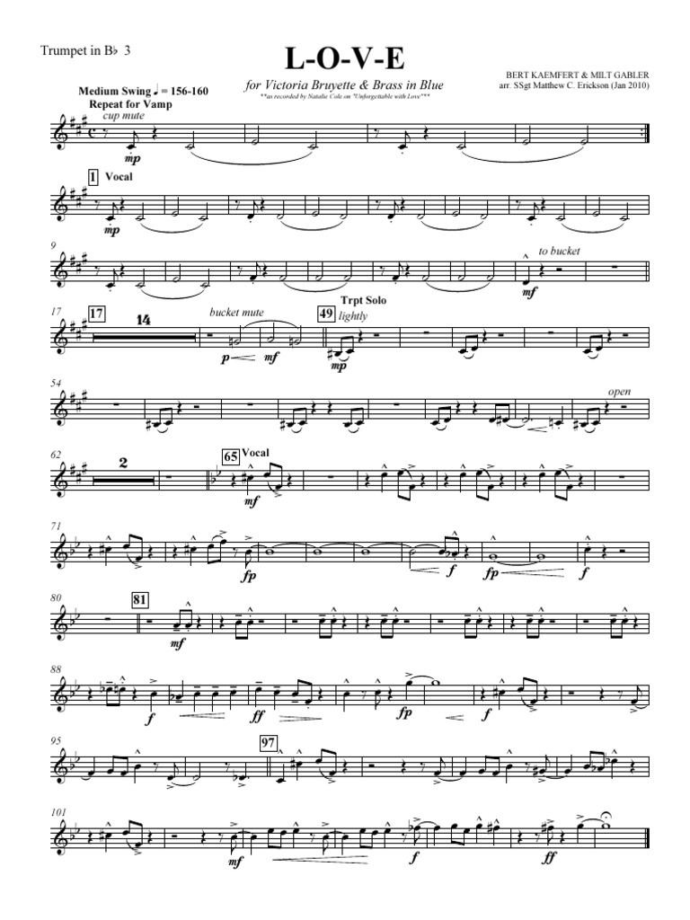 Gabler - L-O-V-E - BB and Alto Voice - Arr Erickson Jan 2010 Trumpet in ...
