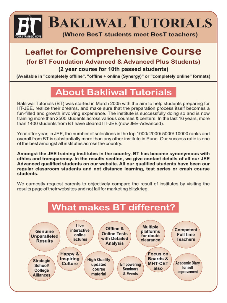 JEE Success with Bakliwal Tutorials | PDF | Chemical Reactions | Waves