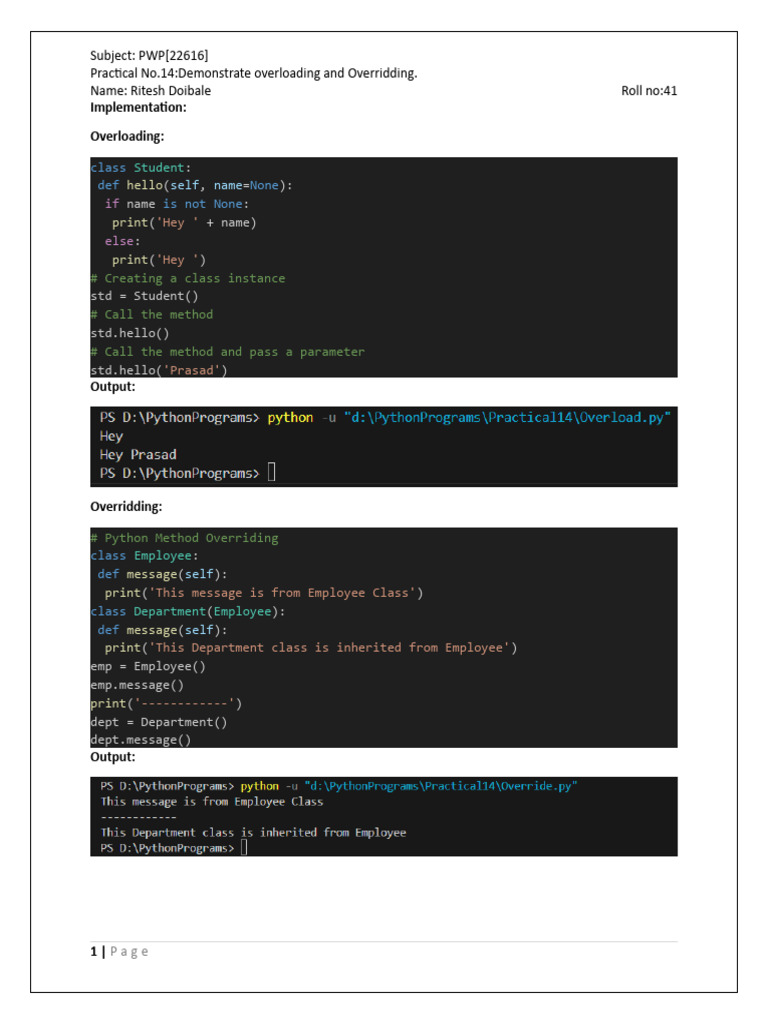 Pract14 Pdf Parameter Computer Programming Inheritance Object Oriented Programming 3618