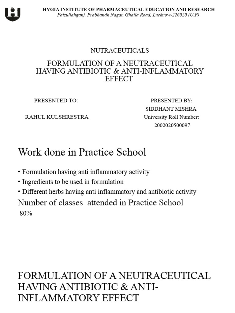 Practice School Nutra | Download Free PDF | Inflammation | Nutraceutical