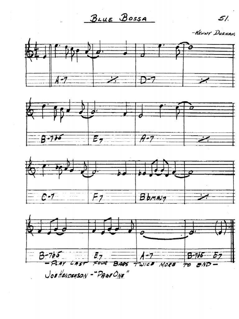 Blue Bossa Eb | PDF