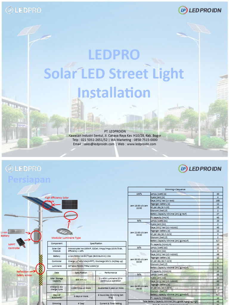 Solar LED Street Light Installation Guide | PDF | Power (Physics ...