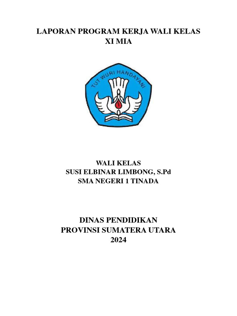 Program Kerja Wali Kelas Susi E. Limbong | PDF