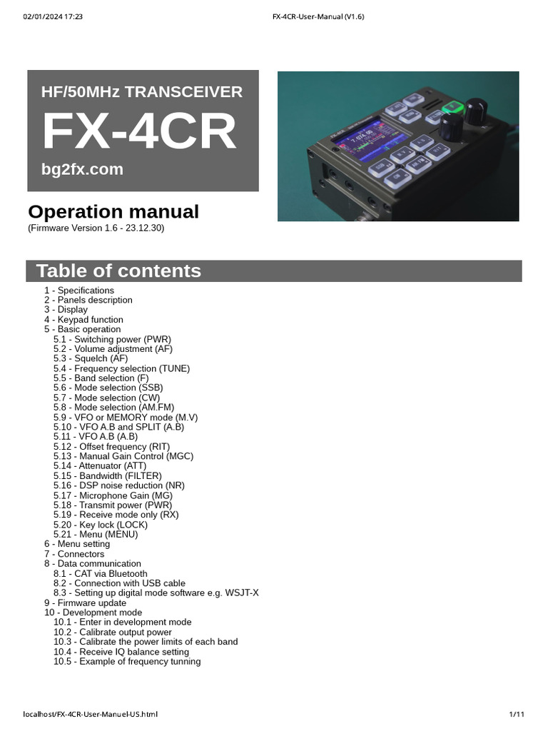 FX 4CR User Manual V1.6 | PDF | Telecommunications | Sound Production ...