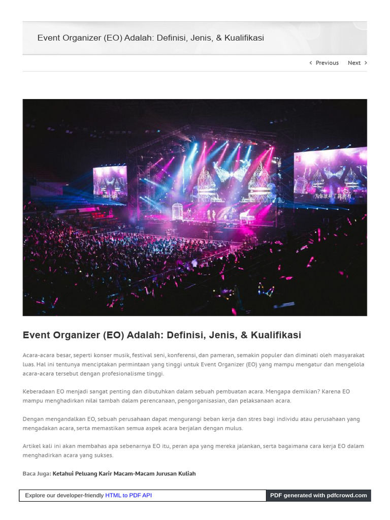 Jenis Kualifikasi Event Organizer | PDF | Karier & Perkembangan | Bisnis