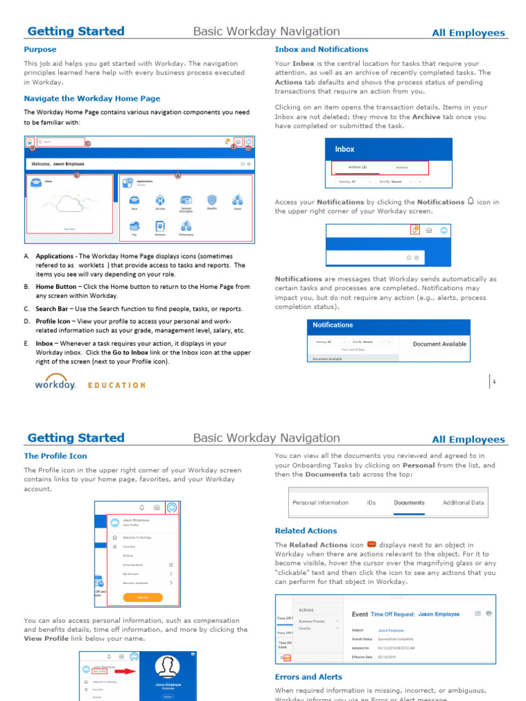 Workday-Basic-Navigation For Dashboard | PDF | Icon (Computing) | Software