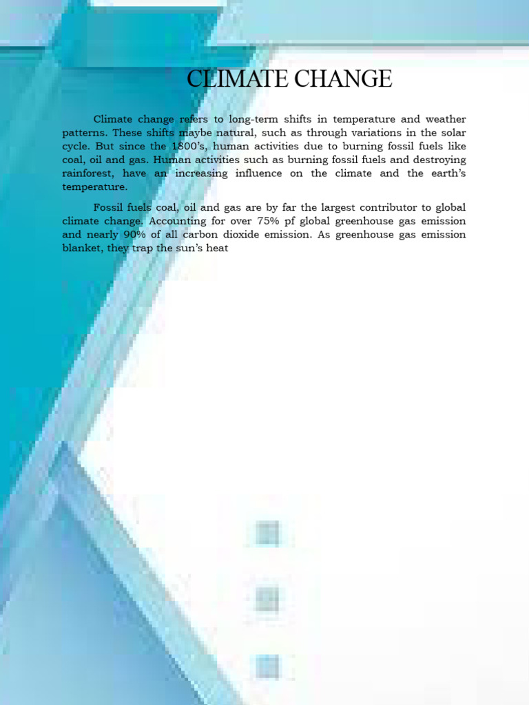 Climate Change and Fossil Fuels Impact | PDF