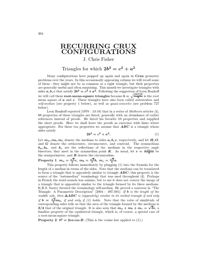 Recurring Crux Configurations 2b 2 C 2+a 2 37.5 | PDF | Triangle | Geometry