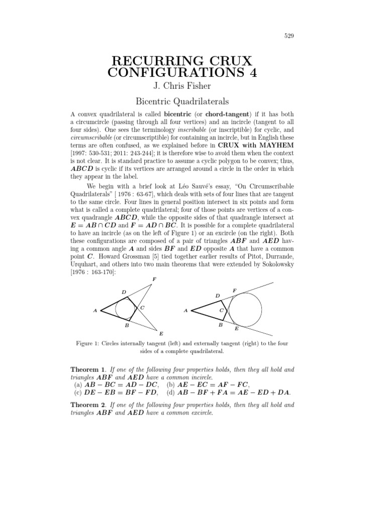 Recurring Crux Configurations 4 Bicentric 37.8 | PDF | Geometry ...