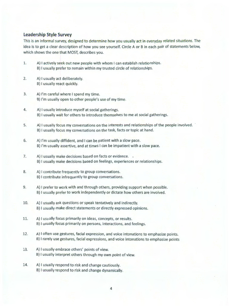 Leadership Styles Worksheets | PDF | Leadership | Communication