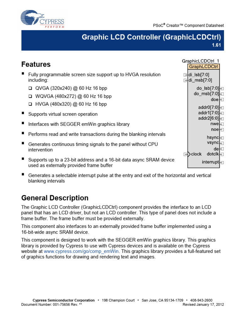 Infineon-Component - Graphic - LCD - Controller - V1.61-Software Module Datasheets-V01 - 08-EN ...