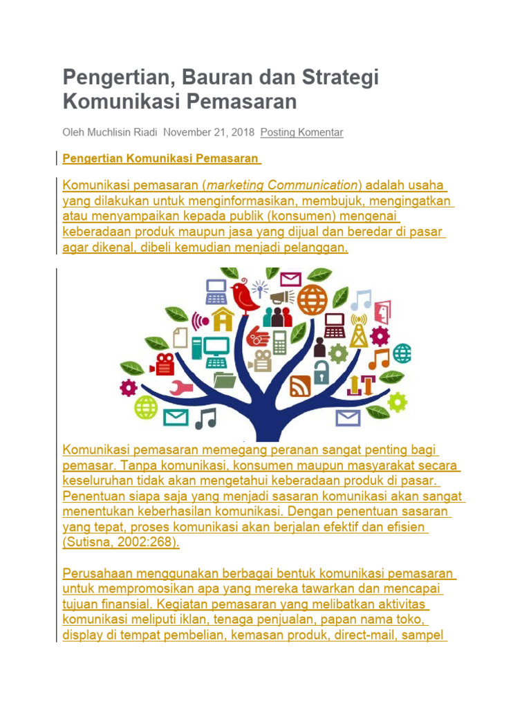 Pengertian Dan Strategi Komunikasi Pemasaran Pdf Bisnis