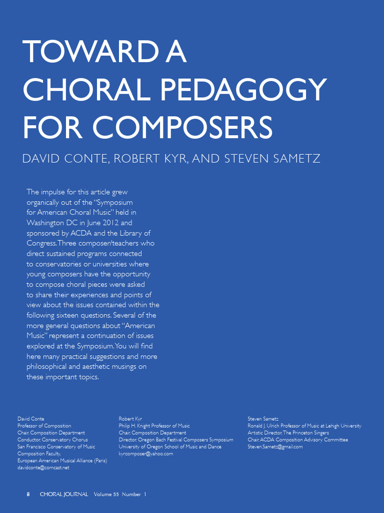 Composing Fro Choirs | PDF | Choir | Composers