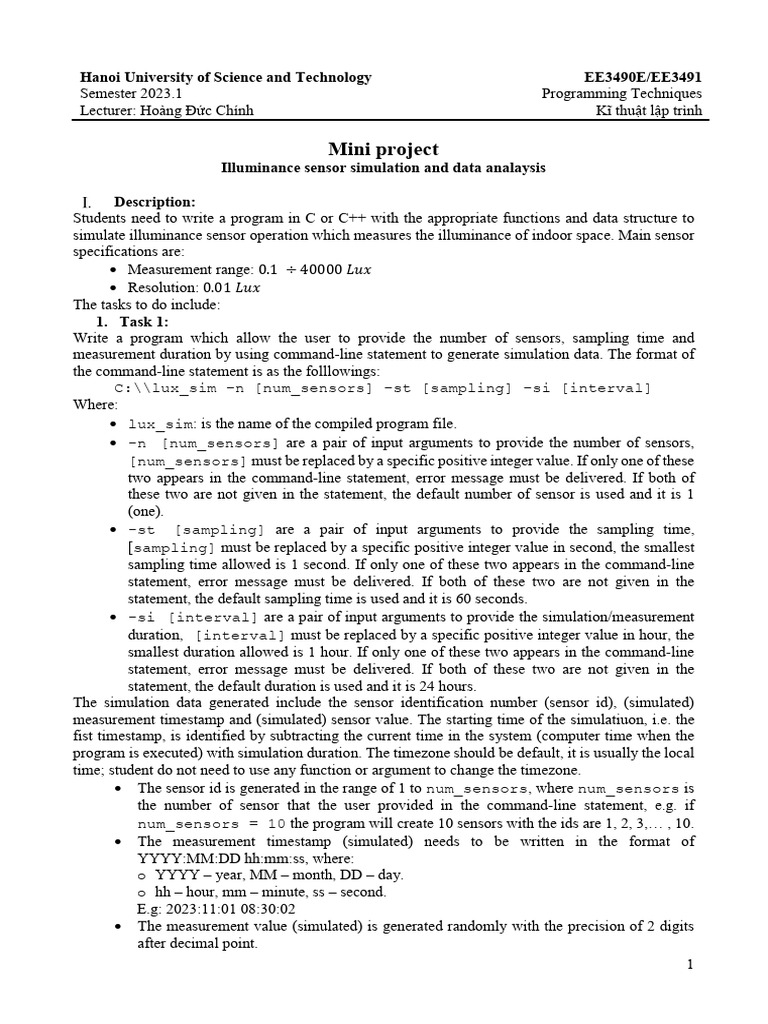 EE3490E Mini Project 20231 v1.0-1 | PDF | Comma Separated Values | File Format