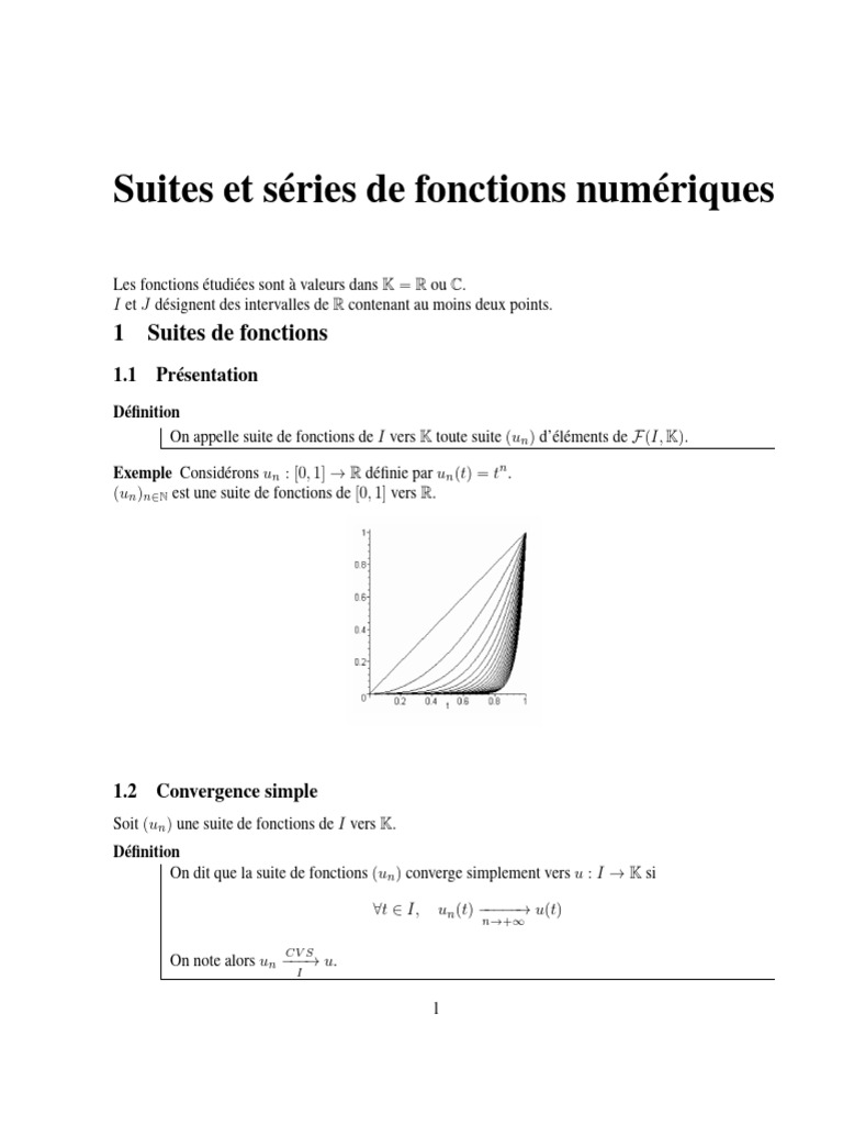 Convergence simple des suites de fonctions | PDF | Limite ...