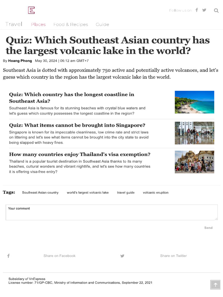 Quiz - Which Southeast Asian Country Has... N The World International | PDF