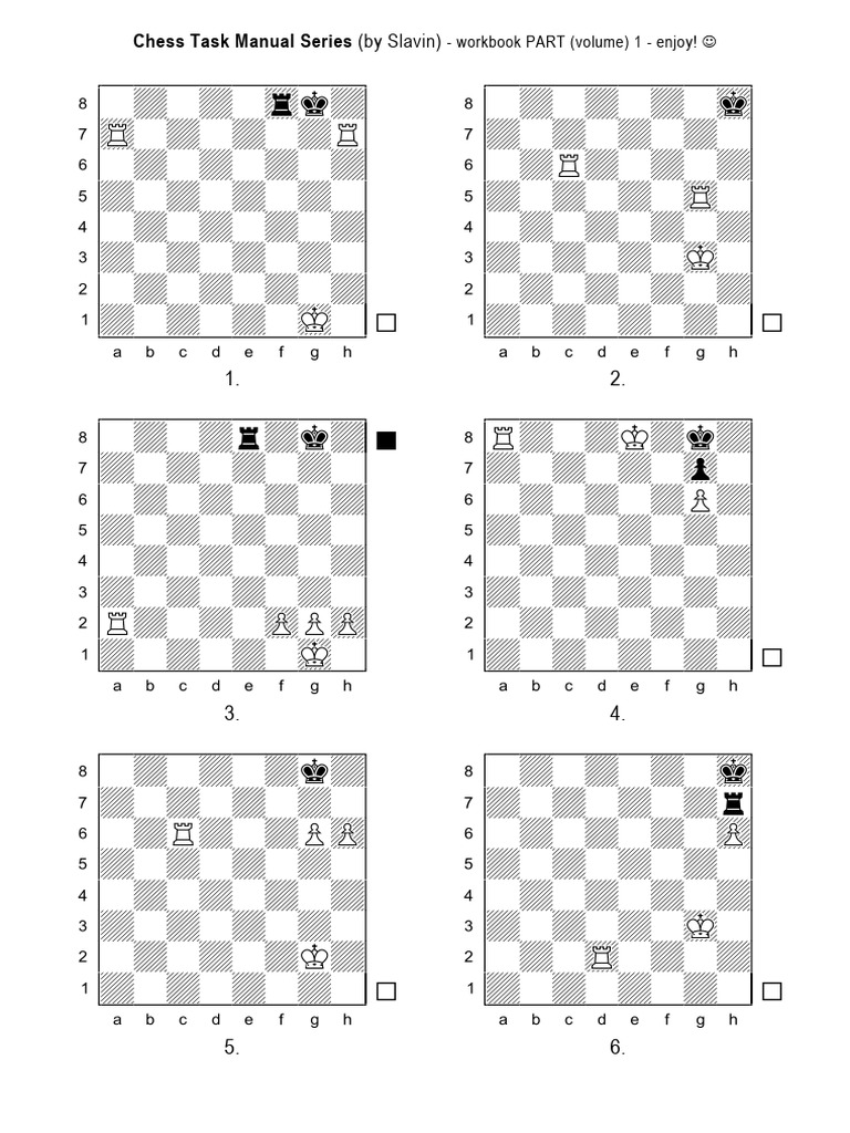 Chess - Task - Manual - Vol.1 2 3 4 5 7 9 11 Puzzles | PDF | Chess