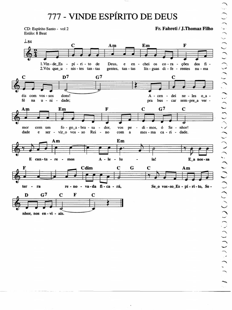 406 - Vinde Espírito de Deus - Part | PDF