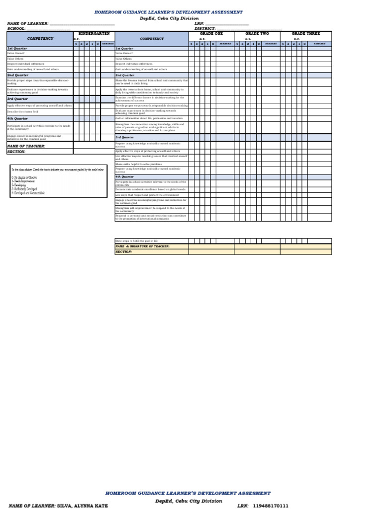 HG LEARNERS DEVT ASSESSMENT Ok | Download Free PDF | Learning | Decision Making
