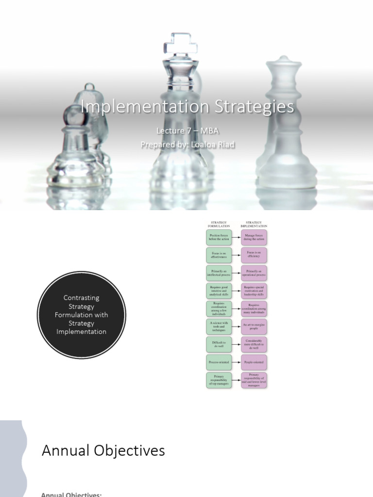 Lecture 7 Strategy Implementation and Control | Download Free PDF | Policy | Strategic Management